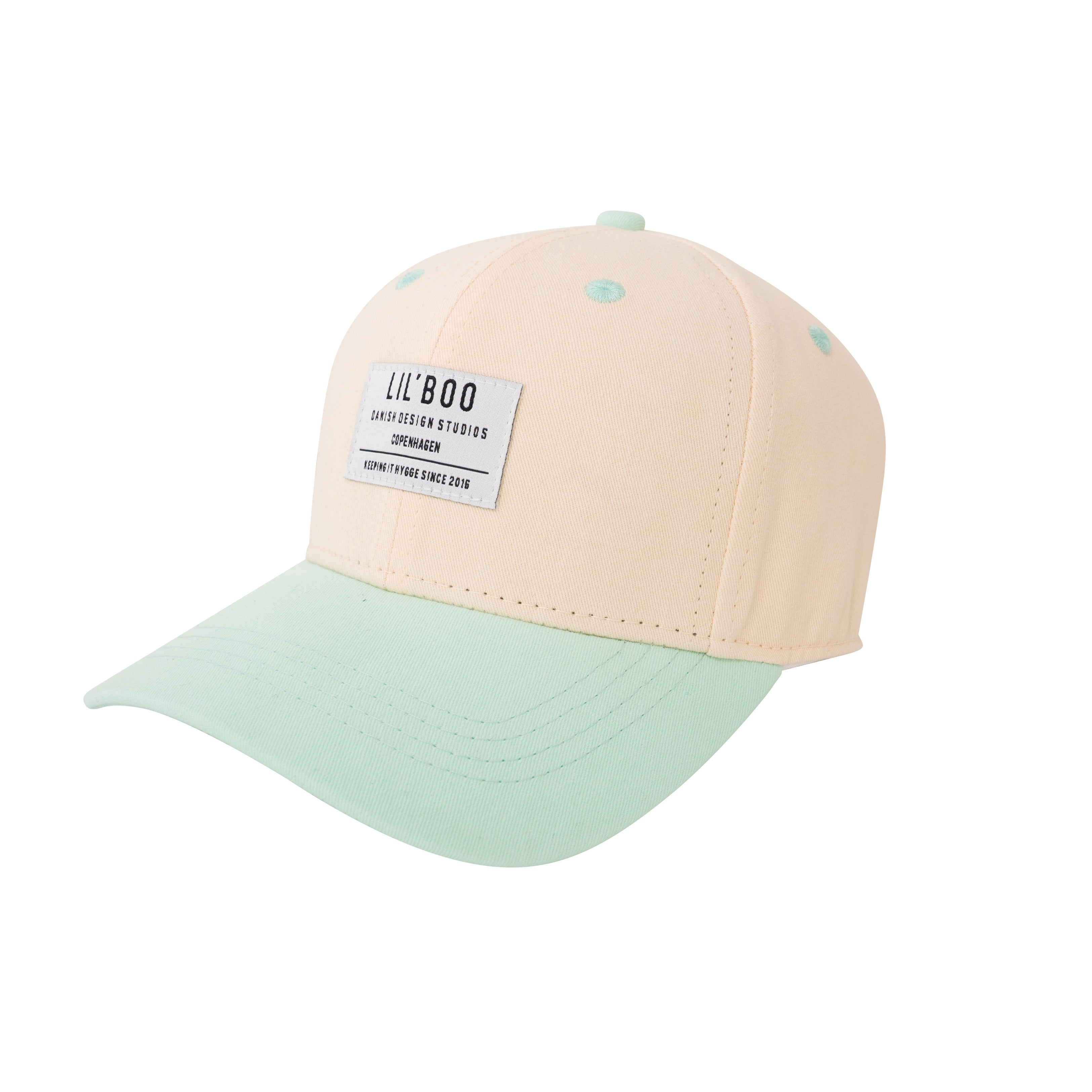 Organic Block Snapback - Peach/Mint – Lil' Boo