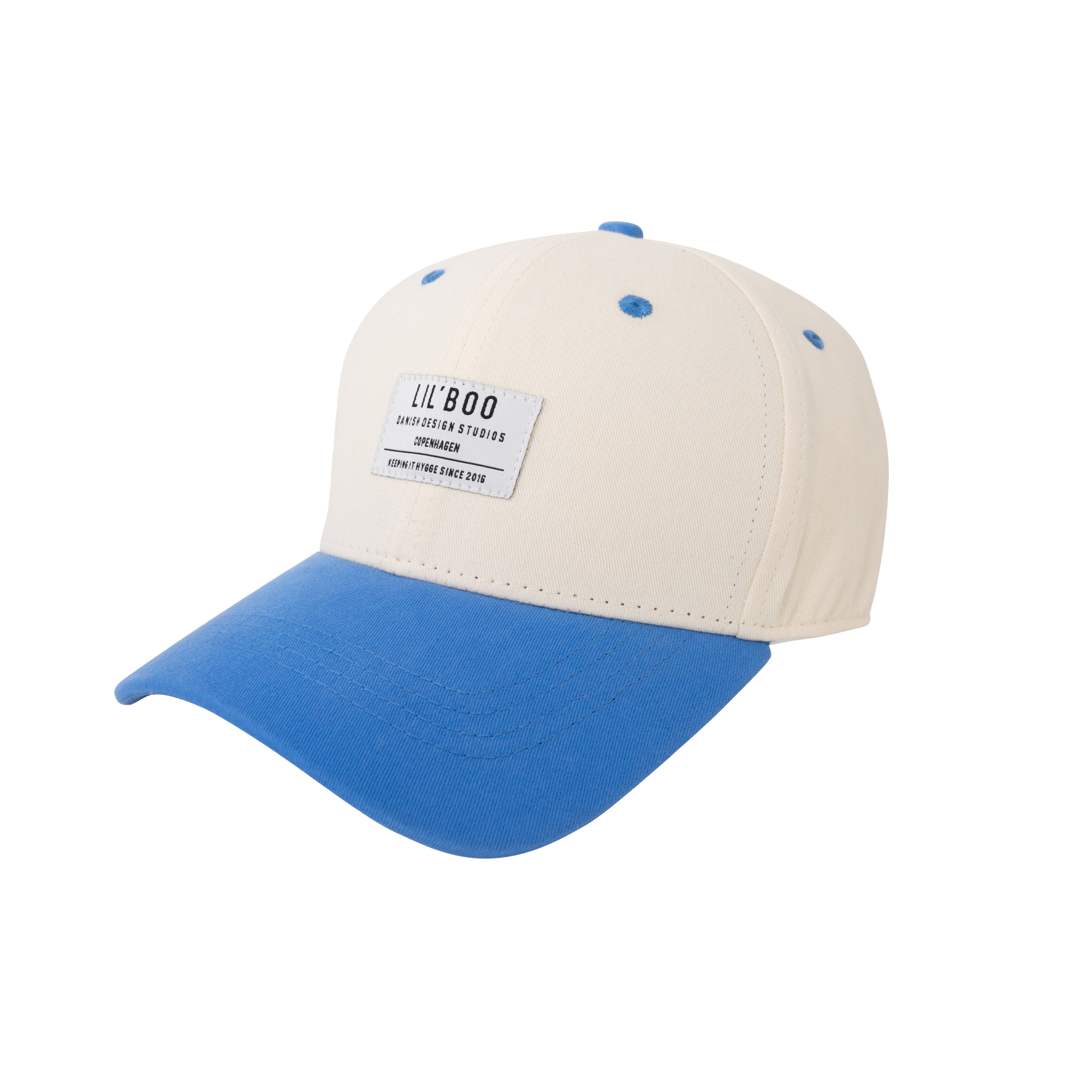 Organic Block Snapback - Beige/Blue – Lil' Boo